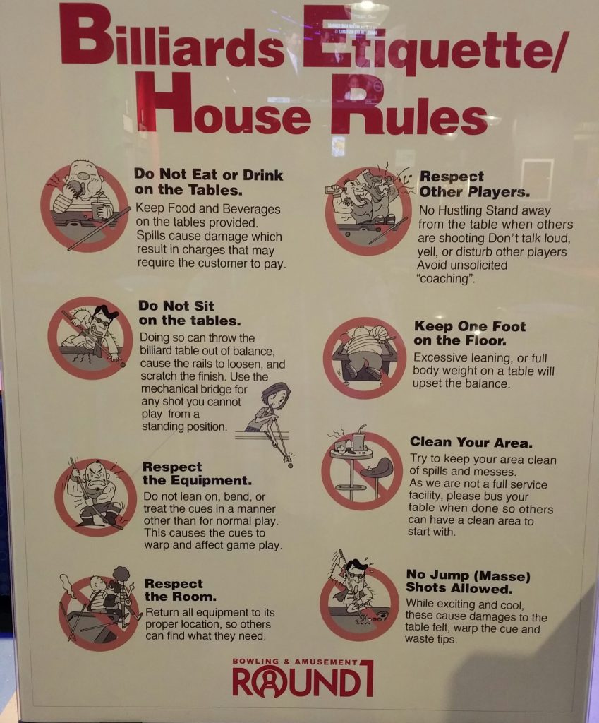 Pool Room Etiquette, Revisited - THE BILLIARDS GUY